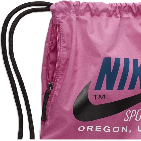 Nike | Bags | Nwot Nike Cord Pink Light Logo Backpack Gym Sack Bag ...